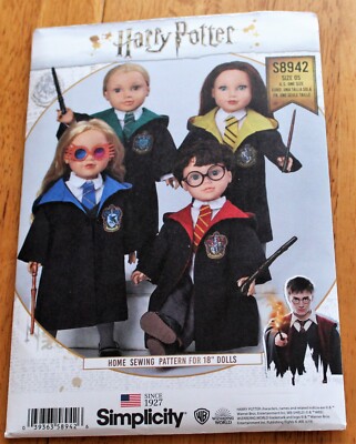 Simplicity - PATTERN #8942 for 18 Inch Dolls - HARRY POTTER WIZARD ...