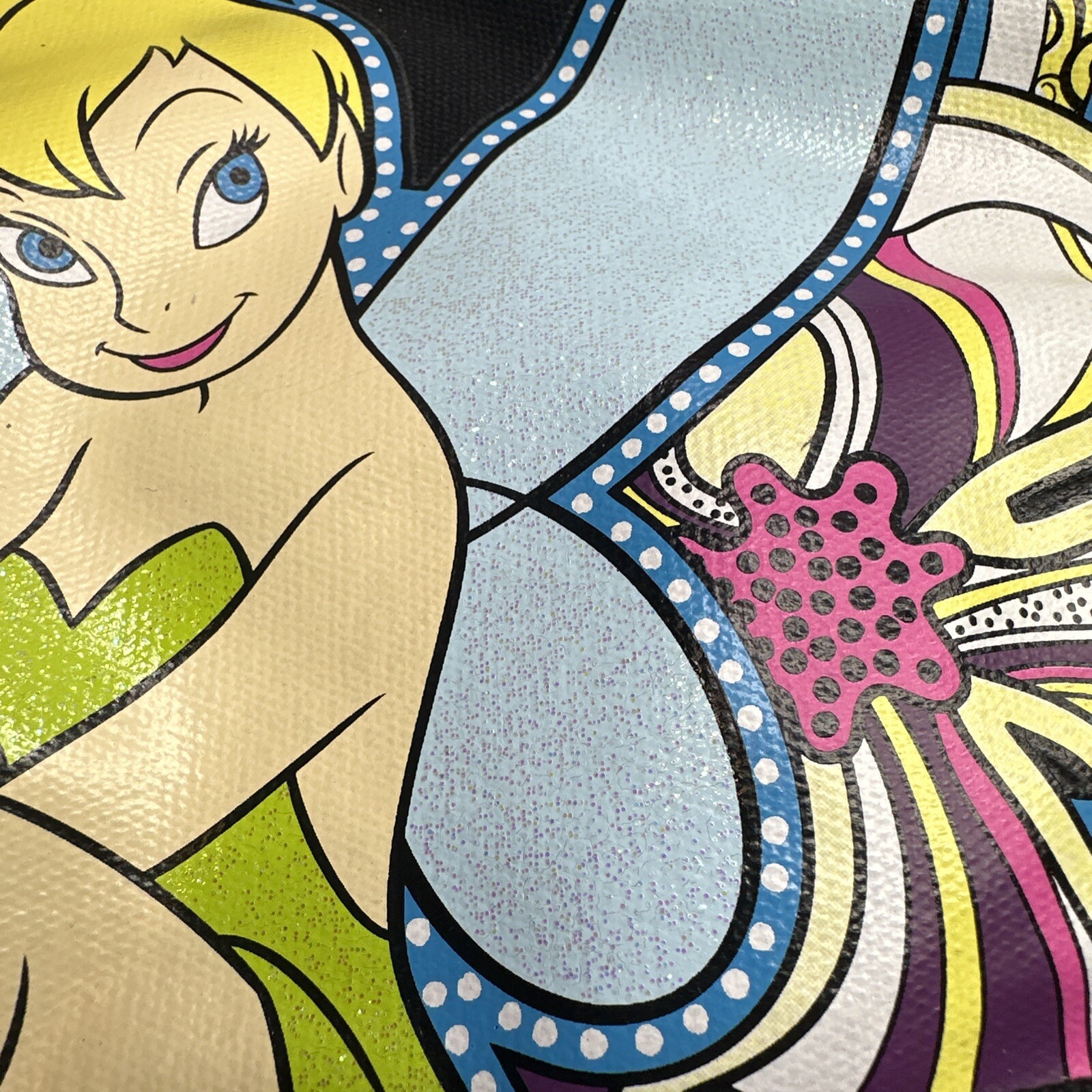 Disney Tinkerbell Tink Black Canvas Shoulder Bag Cros… - Gem