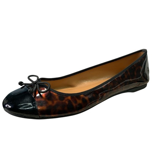Talbots Ballet Flat Faux Patient Cheetah Cap Toe Bow Women's Size 10AA ...