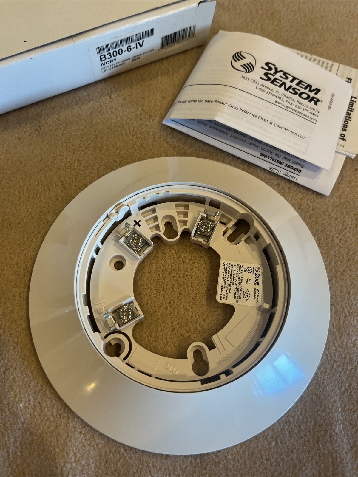 4 System Sensor Notifier B300-6-iv Fire Alarm Smoke Detector Base for sale online | eBay