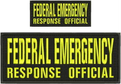 FEDERAL EMERGENCY RESPONSE OFFICIAL embroidery patch 4X10 and 2x5 hook ...