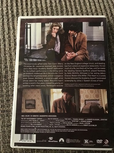 REUBEN, REUBEN 1983 DVD OOP OLIVE FILMS PRINT TOM CONTI KELLY MCGILLIS ...