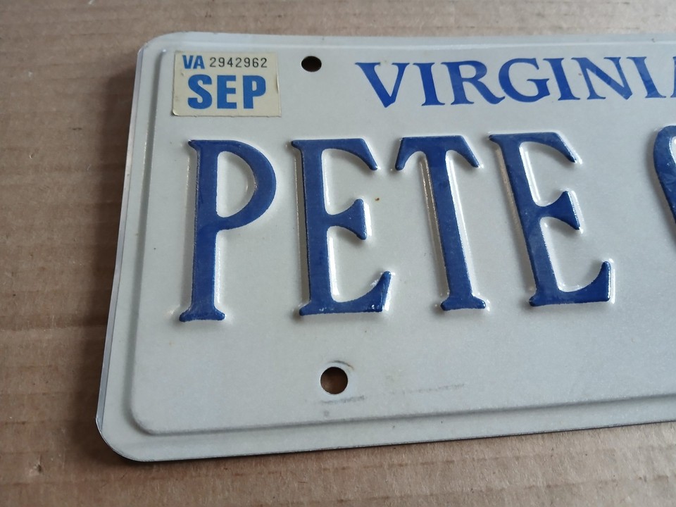 Vanity License Plate "PETE ONE" Virginia - VA | eBay