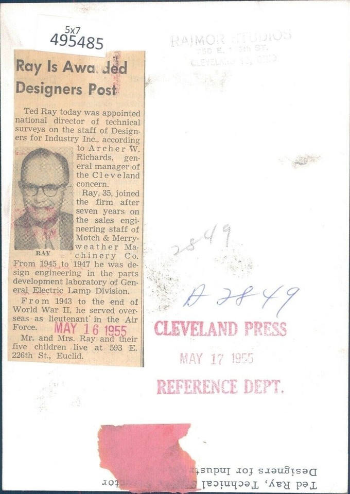 1955 Photo Ted Ray National Director Technical Survey Staff Designers ...