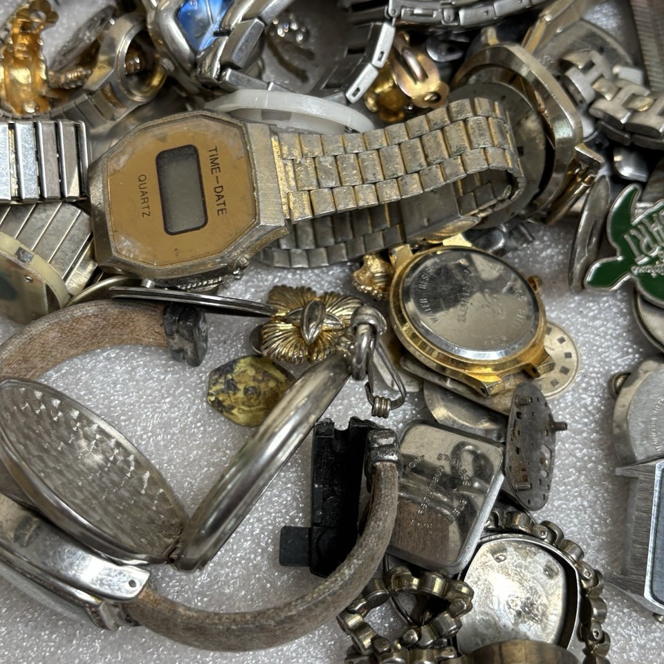 2lbs Vintage Junk Drawer Watchmakers Estate Watch Repair Parts Bulk Lot ...