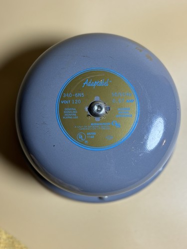 Edwards Adaptabel 340-6N5 6" 120V 50/60Hz Signaling Bell Alarm WORKS | eBay