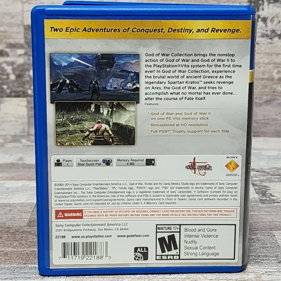 US Version God of War Collection (PlayStation PS Vita) Tested - CIB ...