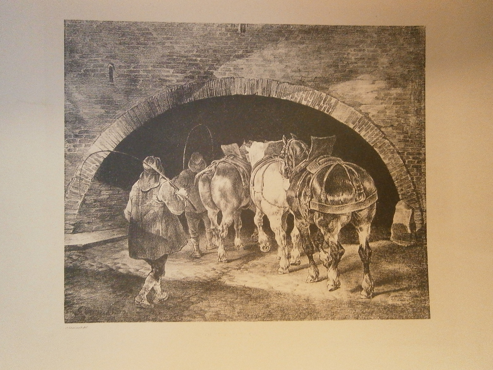 Planche gravure Entrance to the Adelphi Wharf Jean Louis Théodore ...