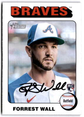 2024 Topps Heritage White Border #494 FORREST WALL RC Rookie Atlanta ...
