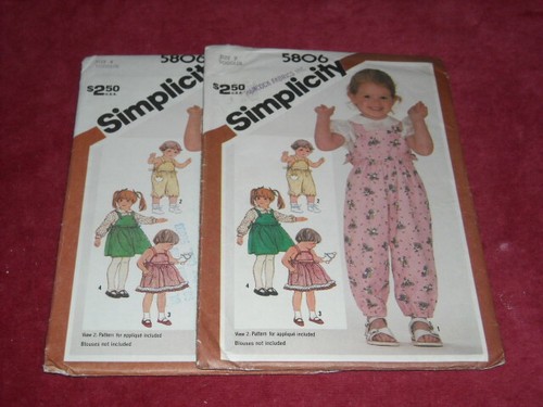 🌸 1982 SIMPLICITY #5806-GIRLS (2 LENGTH) OVERALLS-JUMPER-SUNDRESS ...