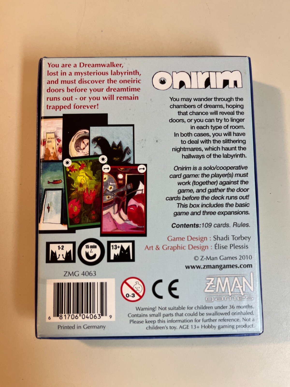 Onirim Complete Basic Game + 3 Expansions, 109 Cards + Rules, Solo & Co ...