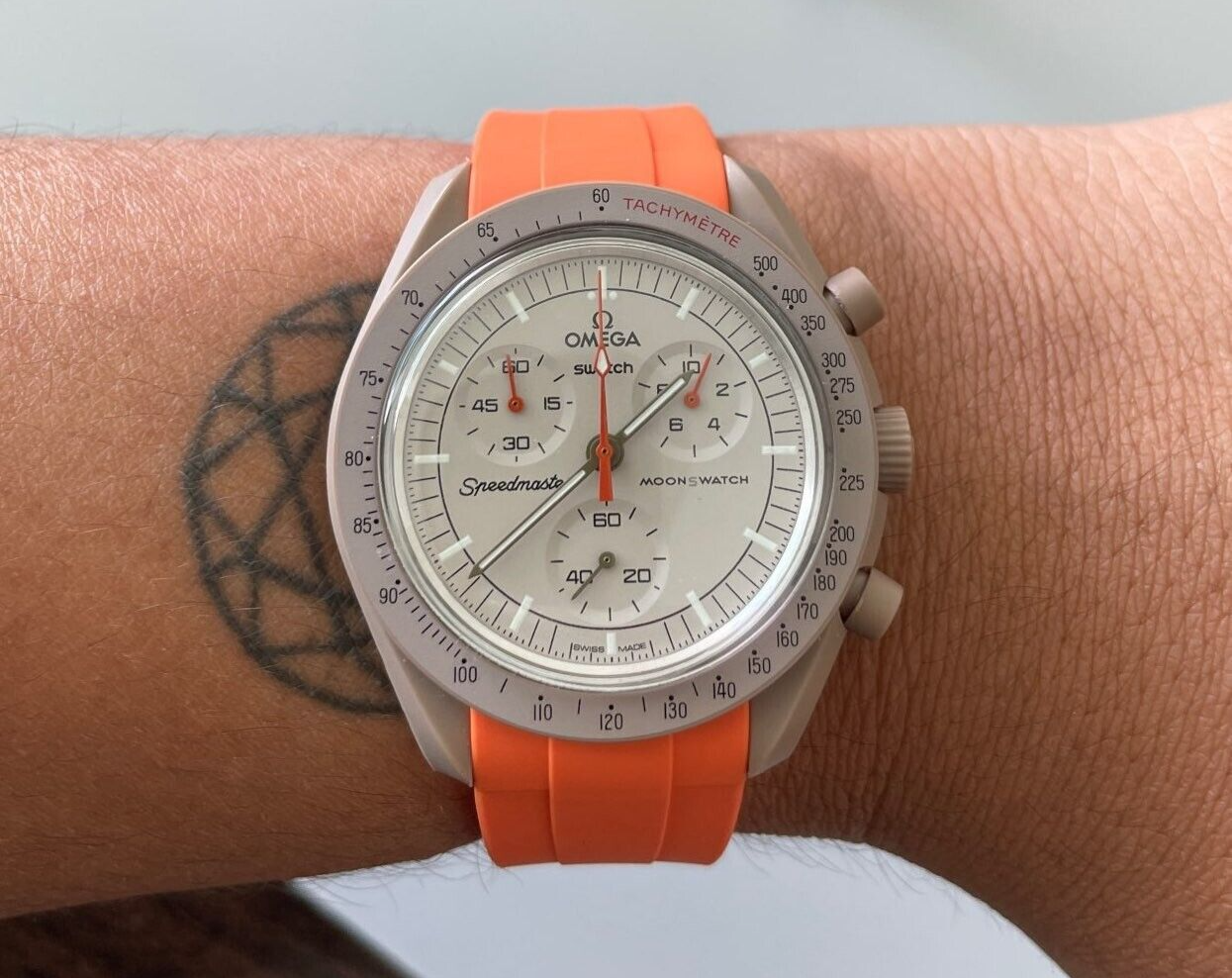 MoonSwatch Silikon Armband orange Swatch Omega Speedmaster 20mm Jupiter ...