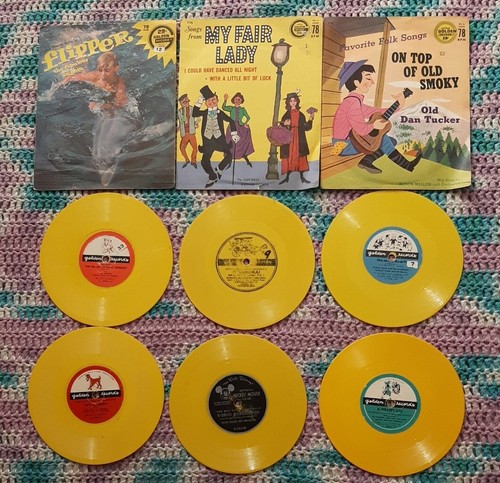 LOT of 9 Golden Records 6" 78 RPM 3-Flipper, My Fair Lady, + SMOKY HAVE ...