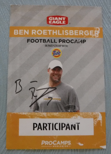 PITTSBURGH STEELERS BEN ROETHLISBERGER FOOTBALL CAMP SIGNED PARTICIPANT CARD | eBay