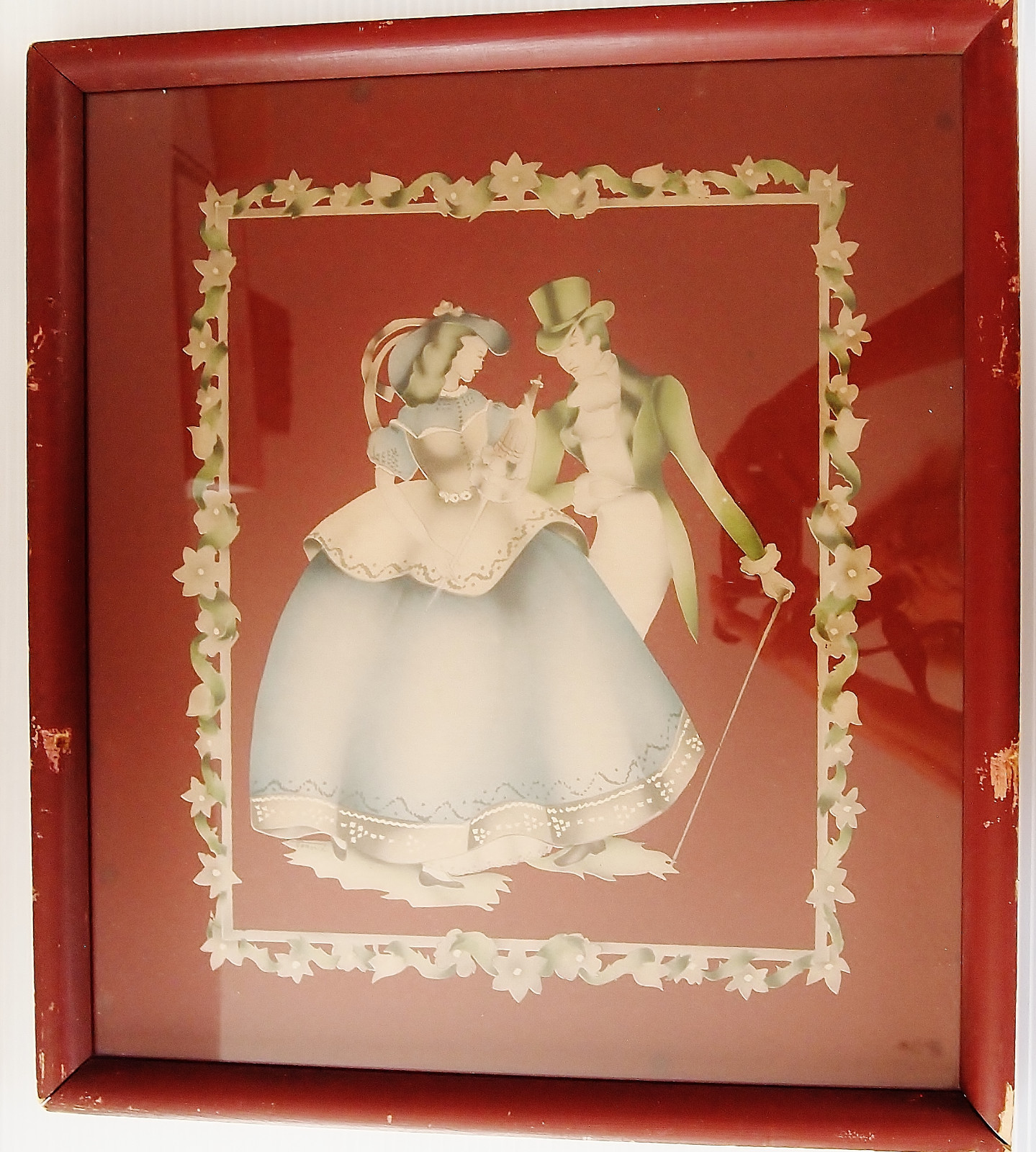 Airbrush Art by Terone Beautiful Beautytone 1930/1940s Original Glass ...