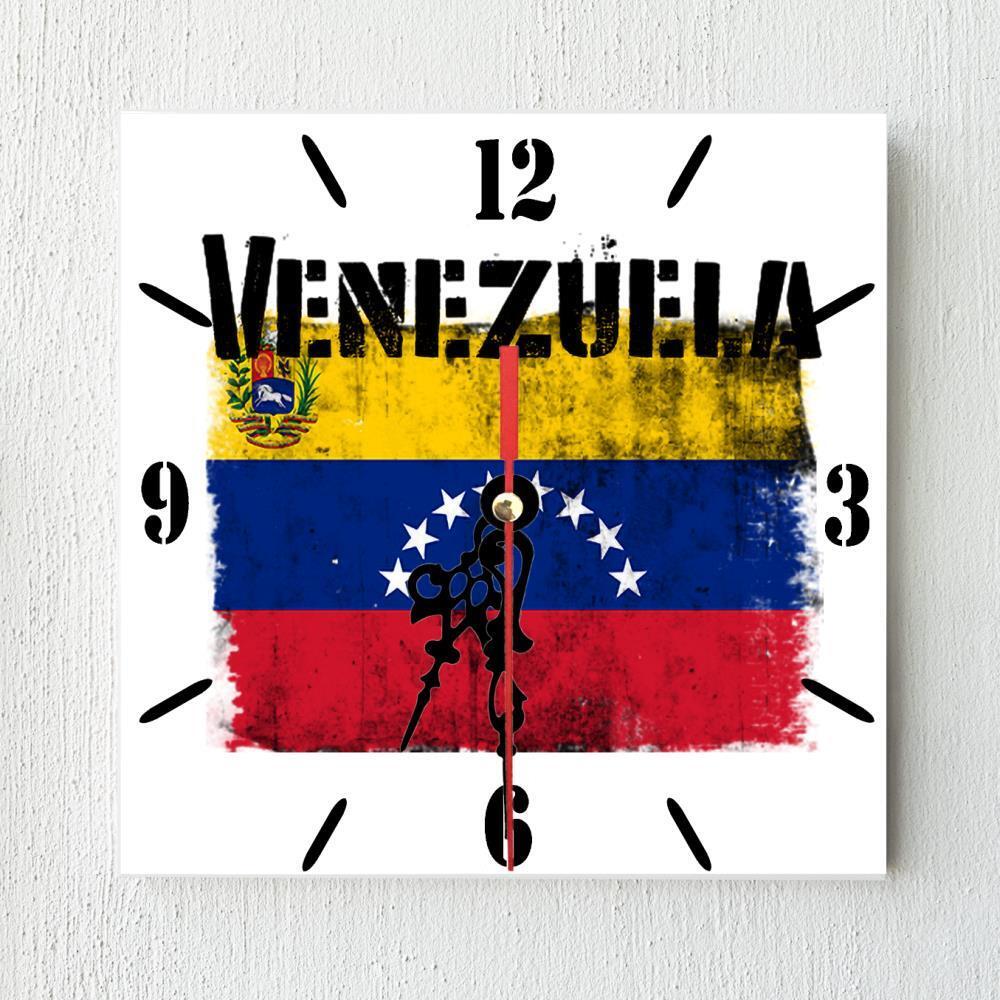 Venezuela Flag Wall clock patriots Wooden Tile Watch Support Décor | eBay