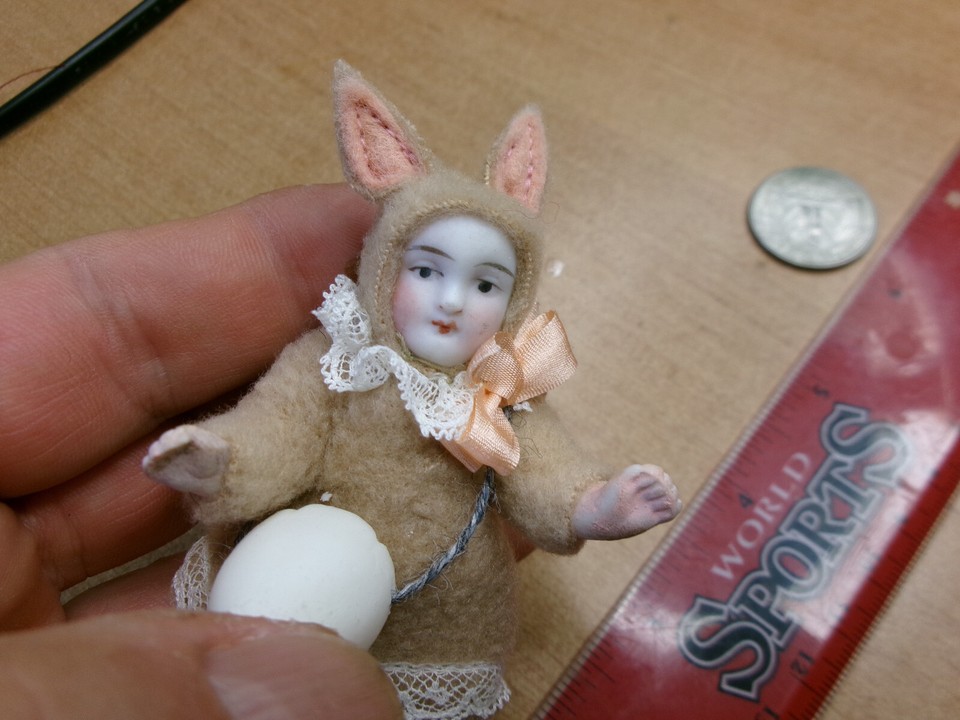 Antique Dolls Germany child in bunny costume 1910- miniatur | eBay