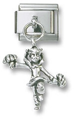 Italian Charm Bracelet Link Dangle Cheerleader Stainless Steel Sterling ...