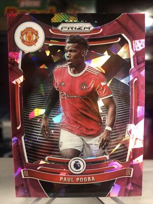2021-22 Panini Premier League Paul Pogba RARE Pink Prizm Cracked Ice ⭐️ ...