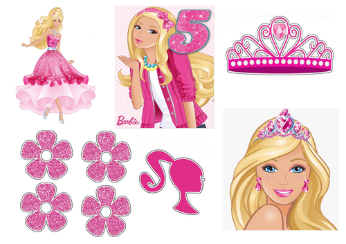BARBIE 5th BIRTHDAY PARTY edible Cake toppers A4 Icing Wafer 4 | eBay