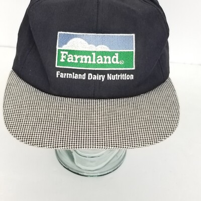 K Products Vintage Hat Cap Farmland Dairy Houndstooth Adjustable Farm ...