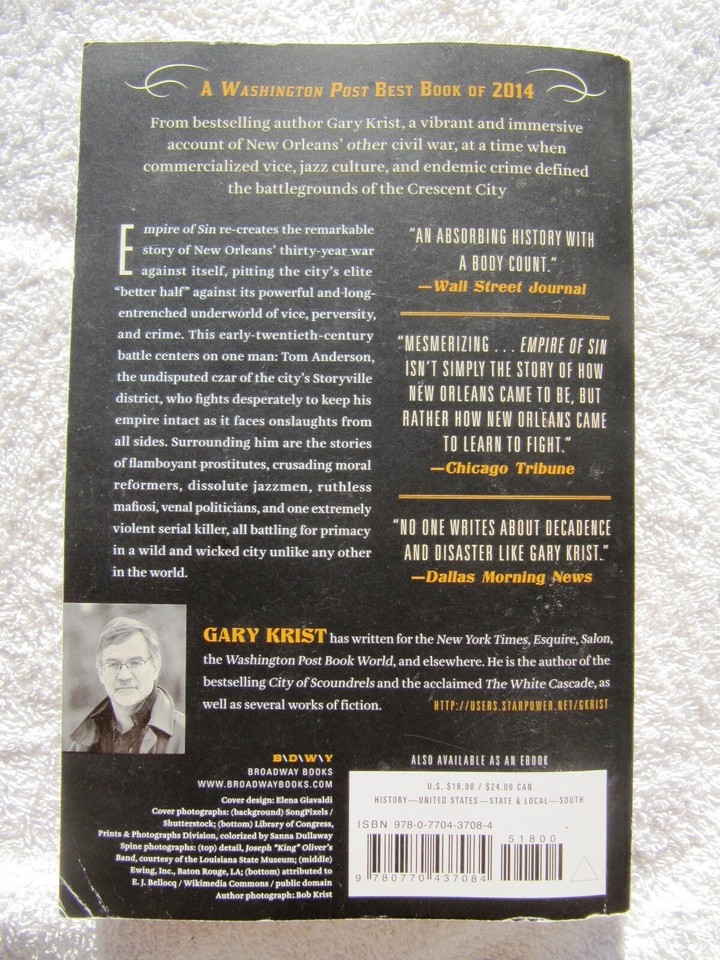 GARY KRIST Empire of Sin Story of Sex Jazz Murder Battle for MODERN NEW ...