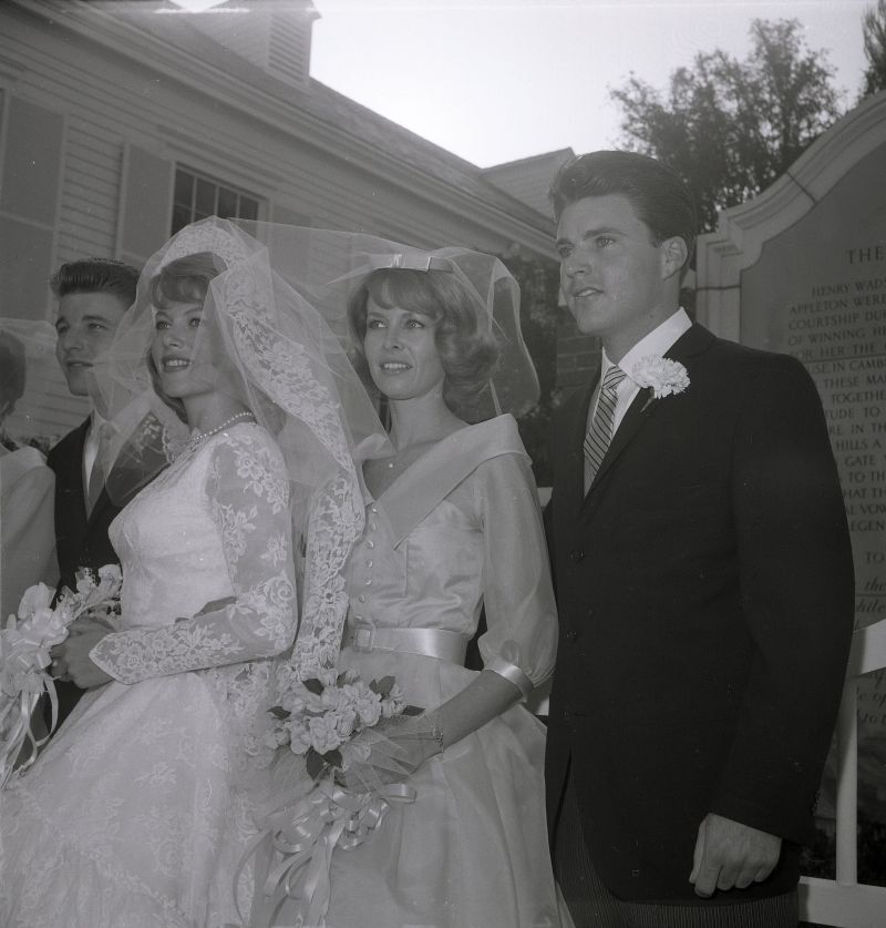 1961 DAVID NELSON, JUNE BLAIR & RICKY NELSON Wedding Original 2-1/4 ...