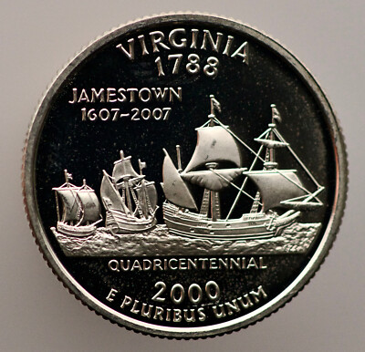 2000-S Virginia State Quarter - Gem Proof - 90% Silver - .1808 Troy oz ...