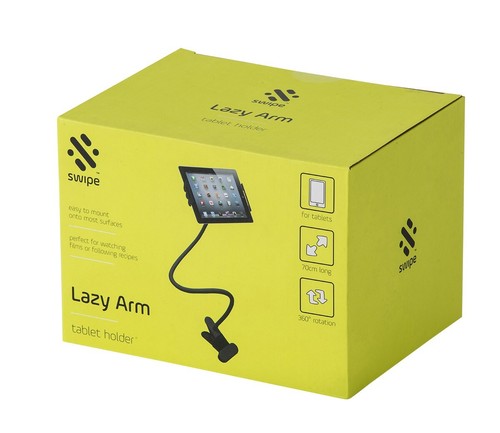 LAZY ARM FLEXIBLE 70 CM LONG TABLET HOLDER DESK MOUNT BLACK NEW IN GIFT ...