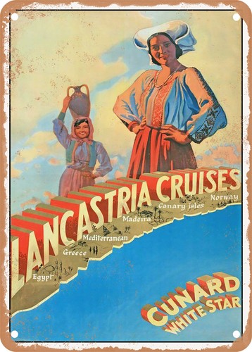 METAL SIGN - 1938 Lancastria Cruises Cunard White Star Vintage Ad | eBay