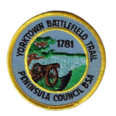 1781 Yorktown Battlefield Trail Peninsula Council BSA Patch YL Bdr ...