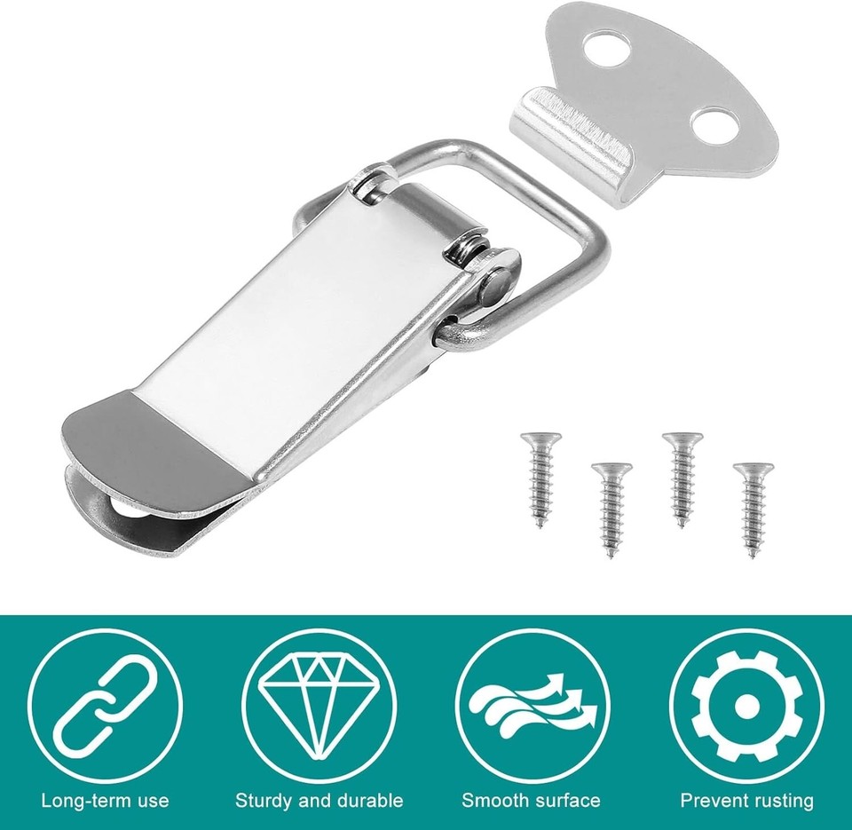 8Pk Stainless Steel Spring Loaded Buckle Latch Toggle Hasp Lock for ...