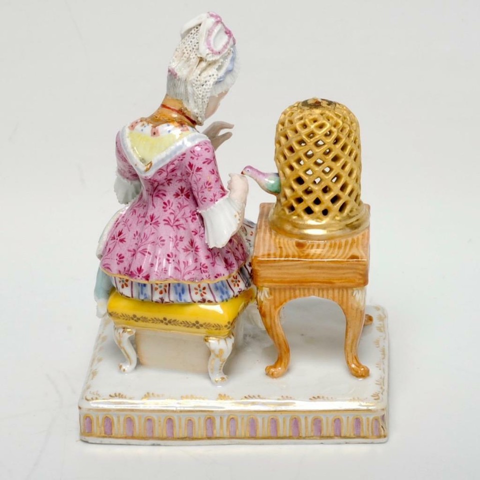 Royal Vienna Porcelain Figurine 18th C Lady with Bird Cage Antique | eBay