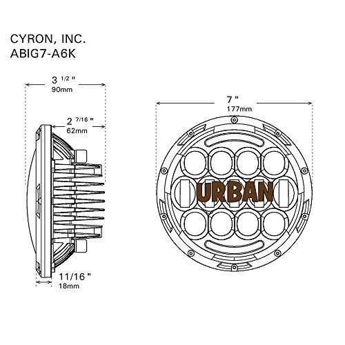 Cyron 105W URBAN H4 / H13 Osram LED Headlight + DRL White 6000K 4800 ...
