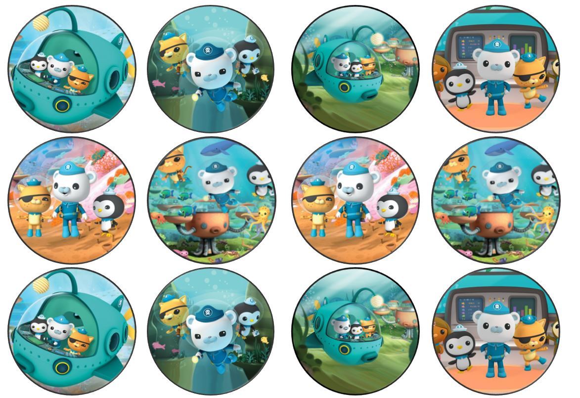 Octonauts Inspired Edible Wafer Cup Cake Toppers Standing or Disc | eBay