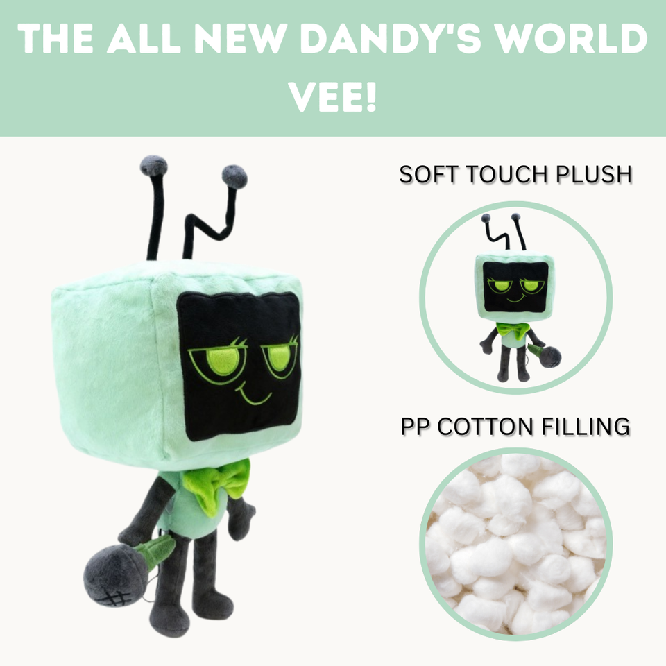 Dandy's World Vee Plush 12" TV Head Soft Toy Game Character Plushie ...
