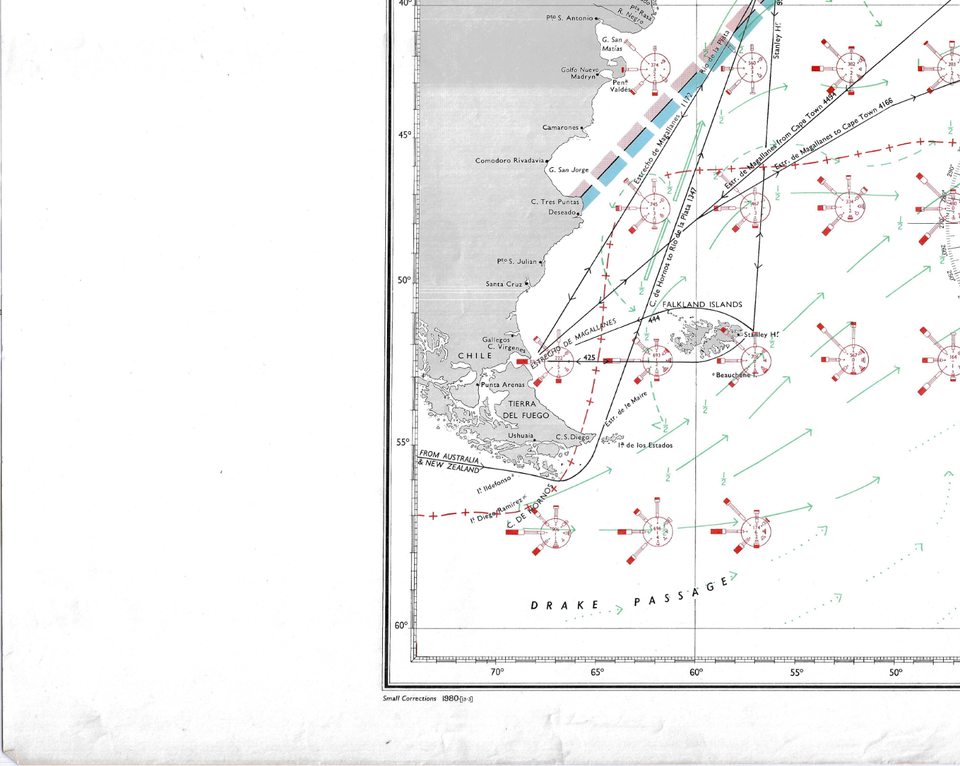 Admiralty 5125(4) Routeing Chart South Atlantic Ocean April Map Chart ...