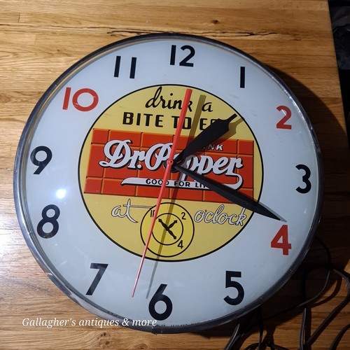 ANTIQUE ORIGINAL 1940's DR PEPPER 10-2-4 TELECHRON ADVERTISING CLOCK | eBay