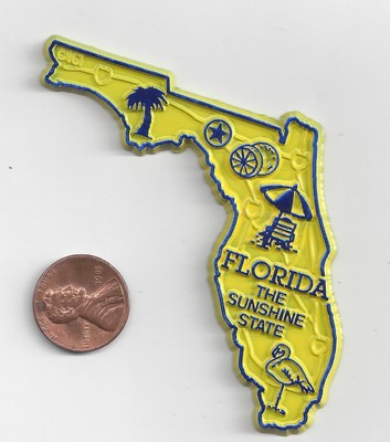 FLORIDA " THE SUNSHINE STATE" FL OUTLINE MAP MAGNET NEW | eBay