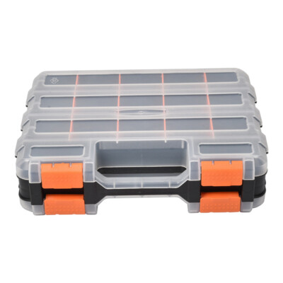 Double Side Tools Box Small Parts Storage Case for Screws Nuts Nails ...