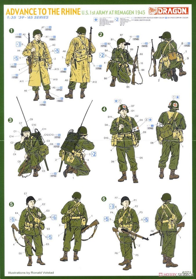 DRAGON 6271 1/35 WW.II U.S. 1ST ARMY SOLDIER RHINE RIVER REMAGEN IRON ...