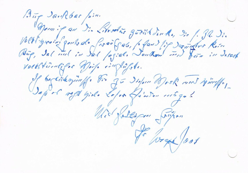 Germany Joseph Joos 1878-1965 autograph signed card 4"x6" writer Weimar ...