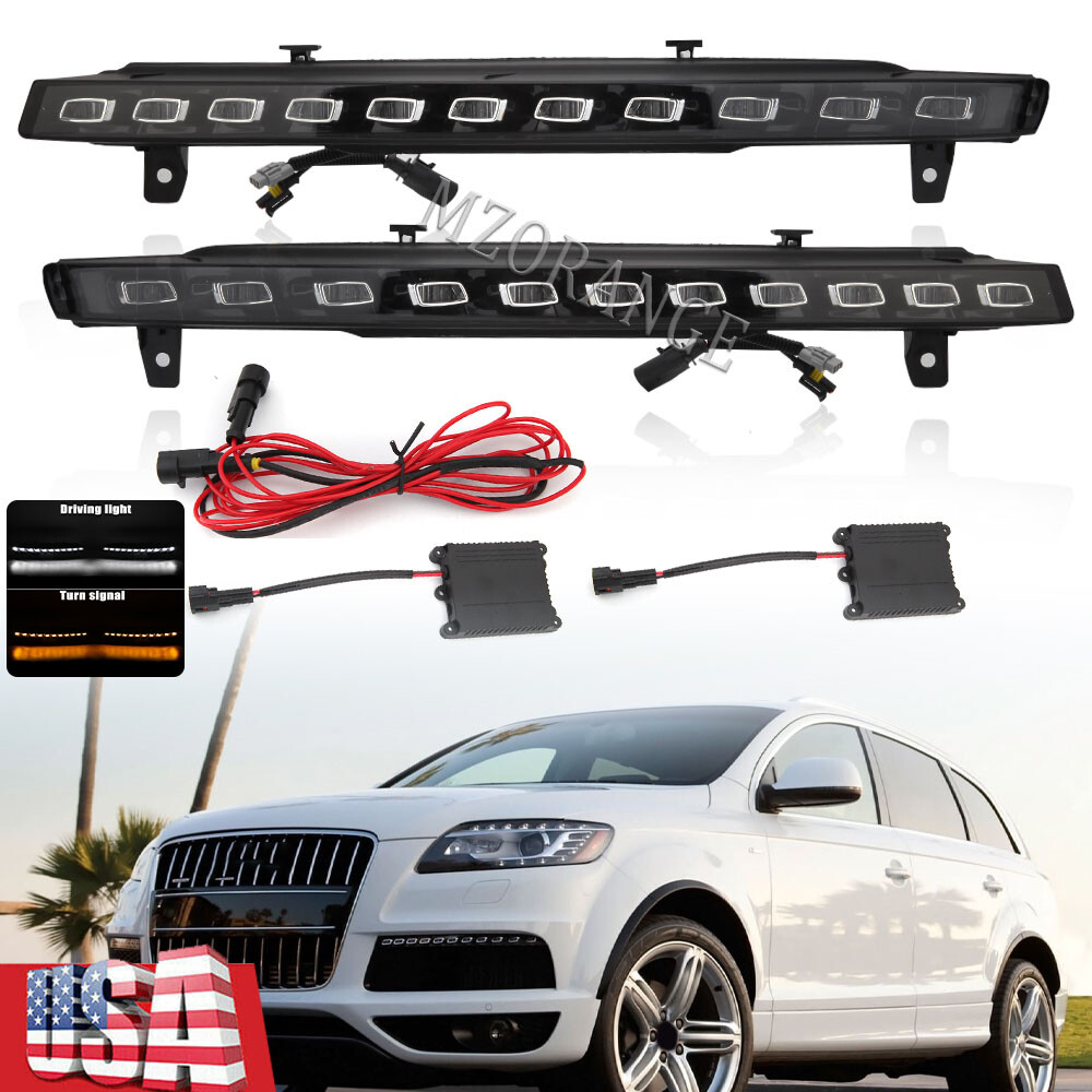 Sequential LED DRL Daytime Running Light Turn Signal Lamps For Audi Q7 ...