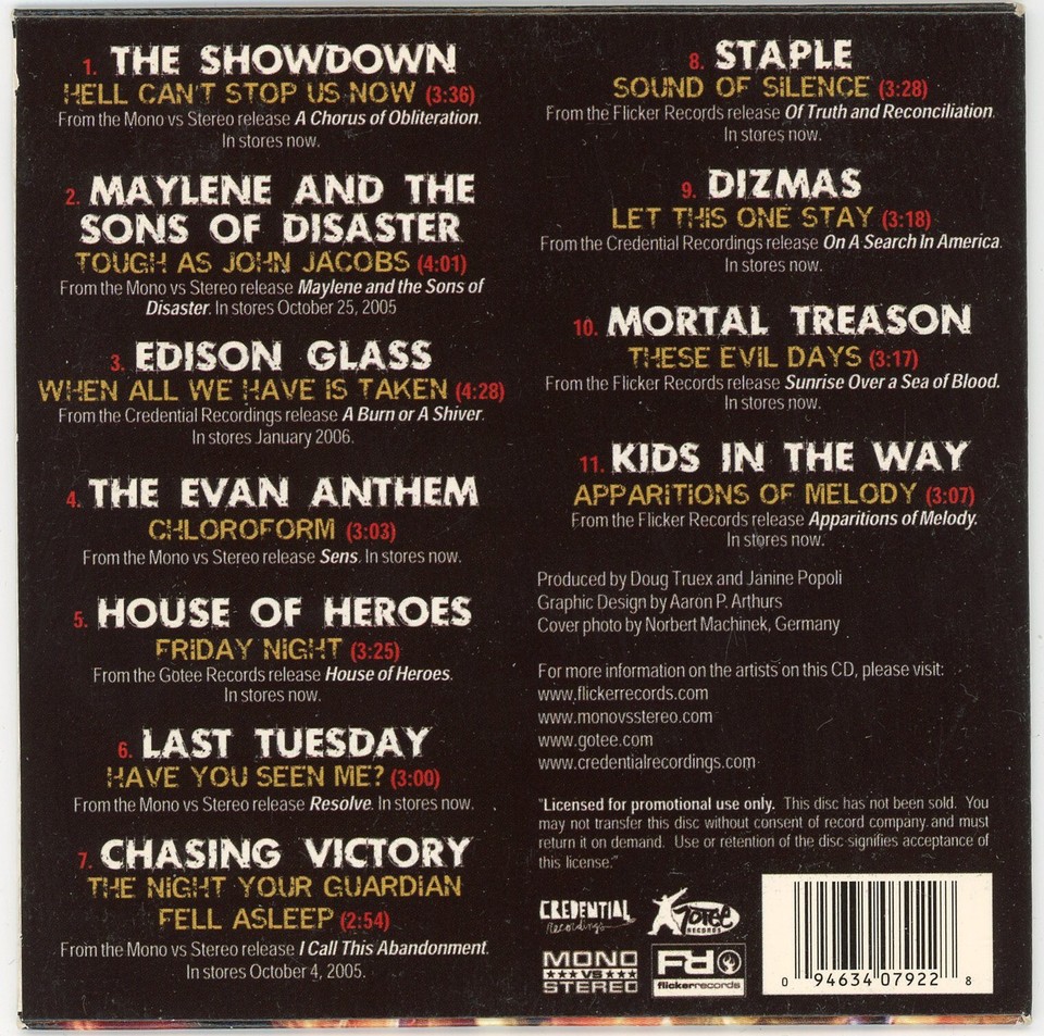 Fall Under Rock EMI Fall 2005 Sampler by VA (CD paper sleeve, promo ...