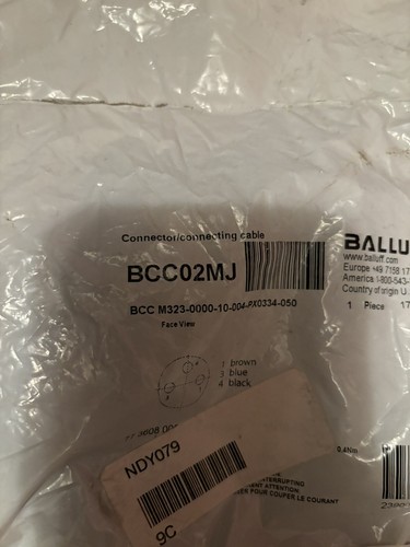 Balluff BCC02MJ Single-Ended Cordset BCC M323-0000-10-004-PX0334-050 | eBay