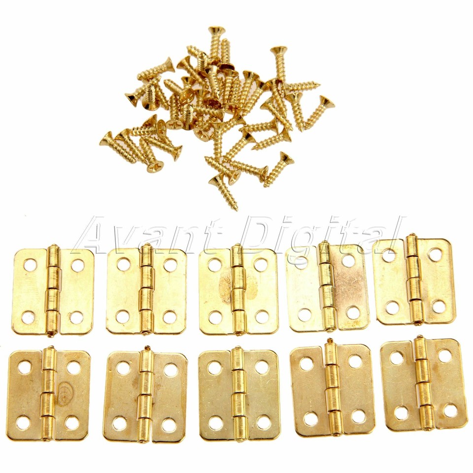 50X Mini Golden Hinge Jewellery Box Cabinet Drawer Door Hardware Hinge ...