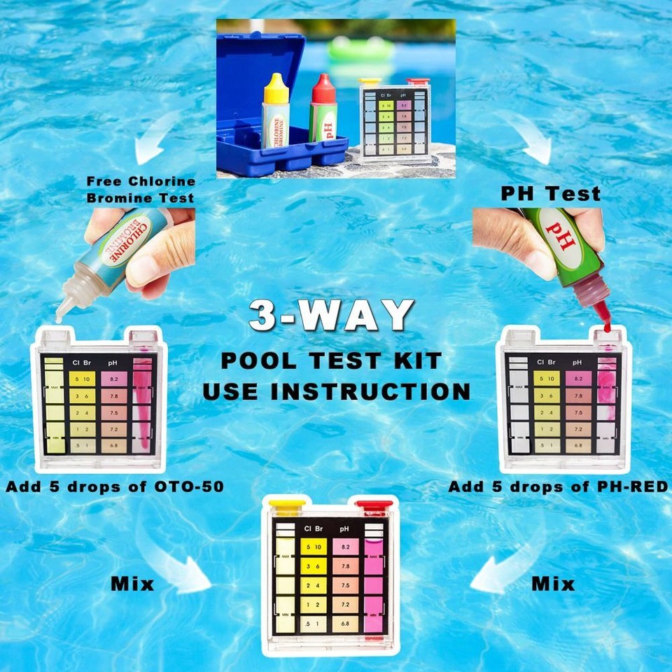 Swimming Pool Testing Kit Water Tester For Total Chlorine and Total ...