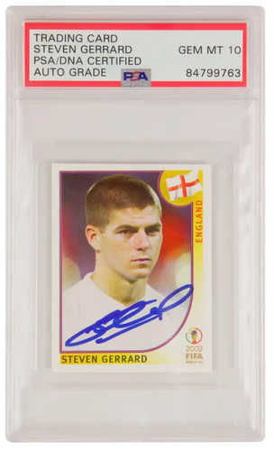 Steven Gerrard Signed 2002 Panini World Cup England Sticker #432 – PSA ...