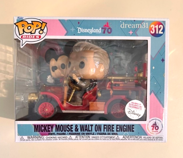 Funko Pop! Disneyland 70 Mickey Mouse & Walt Disney on Fire Engine ...