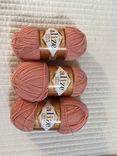 Alize Diva Silk Effect STRETCH Yarn - Color 363 Lot 444200 - Lot of 3 ...